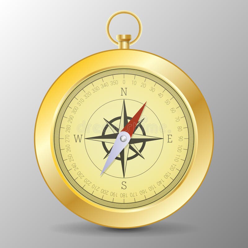 Gold Compass Vector Illustration Stock Vector - Illustration of vintage ...