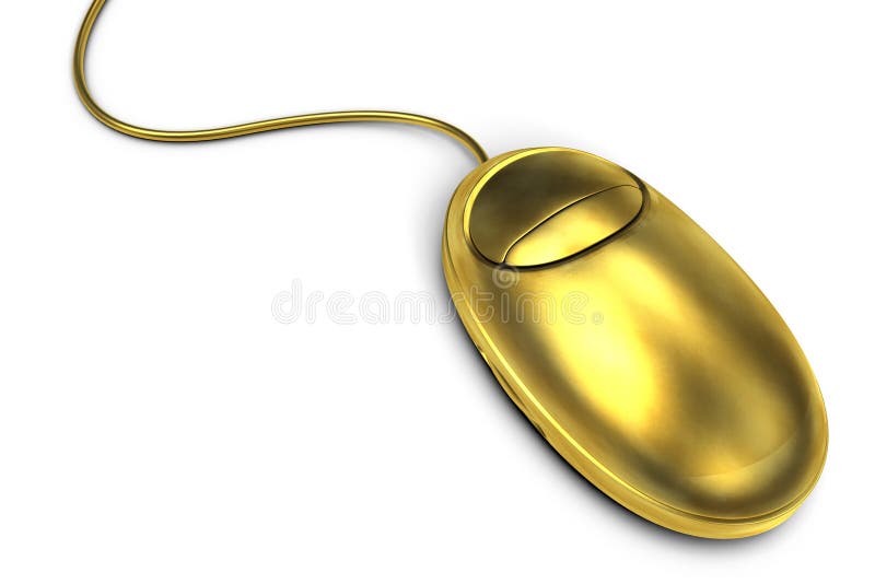 Gold computer mouse stock photo. Image of home, power - 2173278