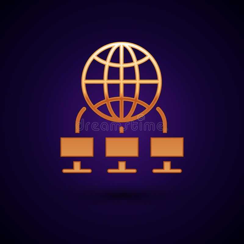 Gold computer stock illustration. Illustration of ideas - 7863428