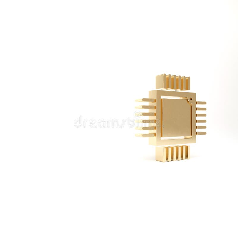 Gold Computer Monitor Screen Icon Isolated on White Background ...