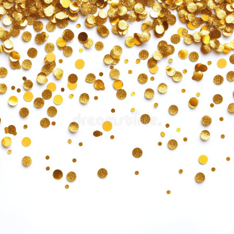 Gold Confetti Dots Scattered on a Clean White Background Create a ...