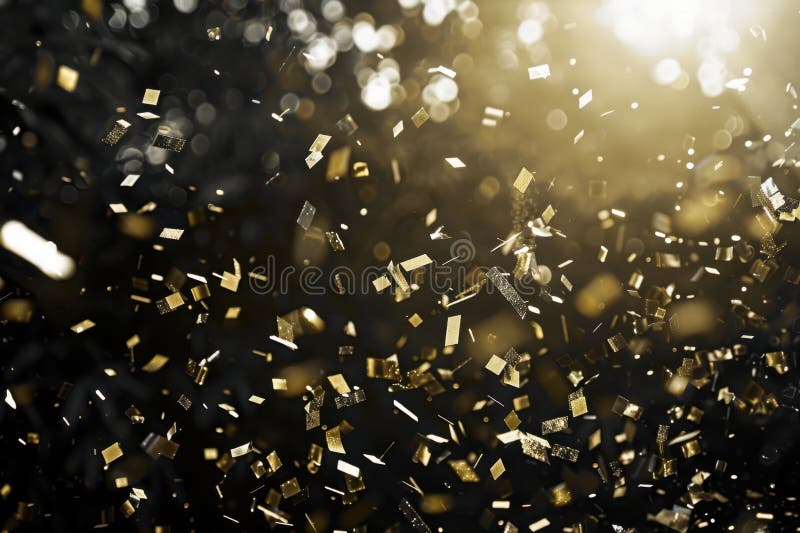Gold confetti explosion stock photo. Image of abstract - 372476400