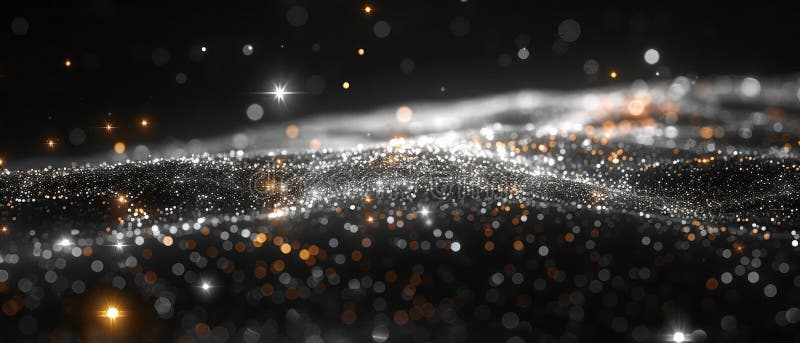 Gold Confetti with Small Yellow Circles on a Black Background ...