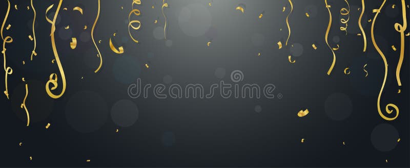 Gold Confetti and Streamers Stock Vector - Illustration of carnival ...