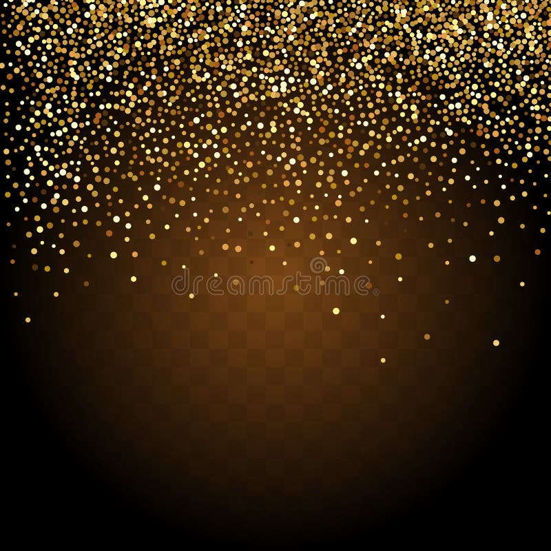 Gold Confetti on a Transparent Background, Frame of Gold Confetti Stock ...