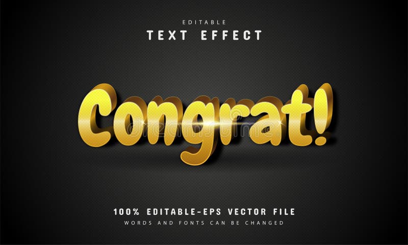 Gold Congratulation Text Effect Stock Vector - Illustration of december ...