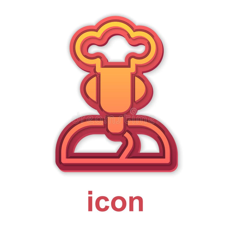 Gold Cook Icon Isolated on Black Background. Chef Symbol Stock ...