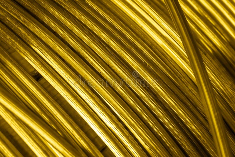 Gold Copper Wires with Visible Details. Background or Texture Stock ...