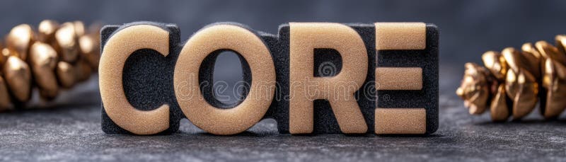 Gold "core" on Black Background, Symbol of Strength, Resilience, and ...