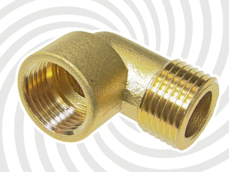 Gold corner pipe fitting stock image. Image of bend, drainage - 2911689