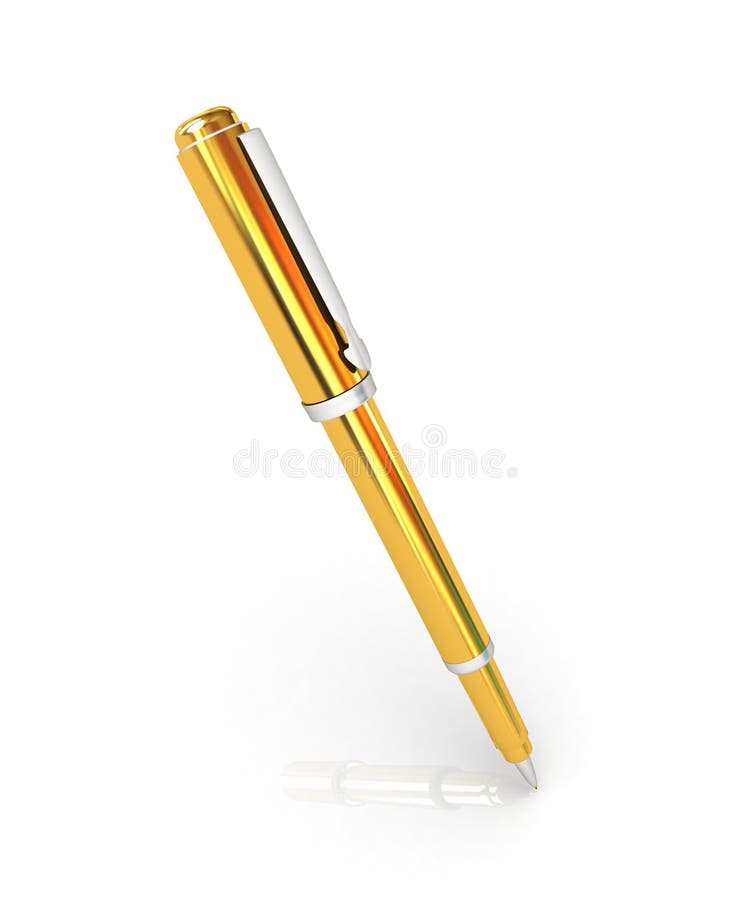 Gold corporate pen design stock illustration. Illustration of clerical ...