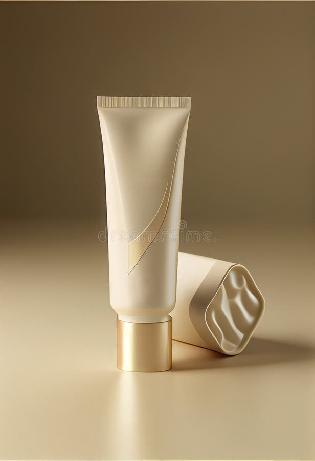 Gold Cosmetic Tube Isolated on Gold, AI Generated Stock Illustration ... Gold Cosmetic Tube Isolated on Gold, AI Generated Stock Illustration ...
