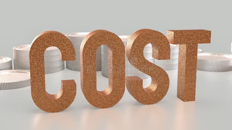 The Gold Cost Text and Coins for Business Concept 3d Rendering Stock ...