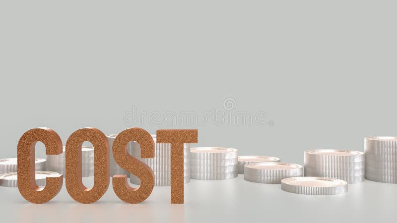 The Gold Cost Text and Coins for Business Concept 3d Rendering Stock ...