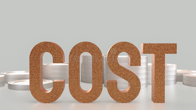 The Gold Cost Text and Coins for Business Concept 3d Rendering Stock ...