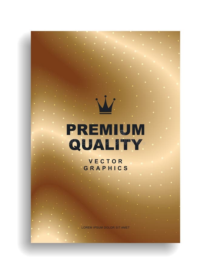 Gold Cover Design. Premium Quality. Crown Stock Vector - Illustration ...