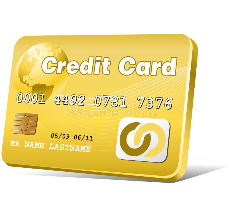 Gold Credit Debit Card Chip Stock Illustration - Illustration of gold ...