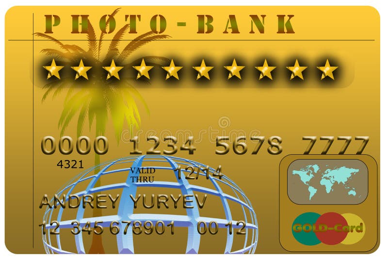 Gold credit card stock illustration. Illustration of banking - 15983409