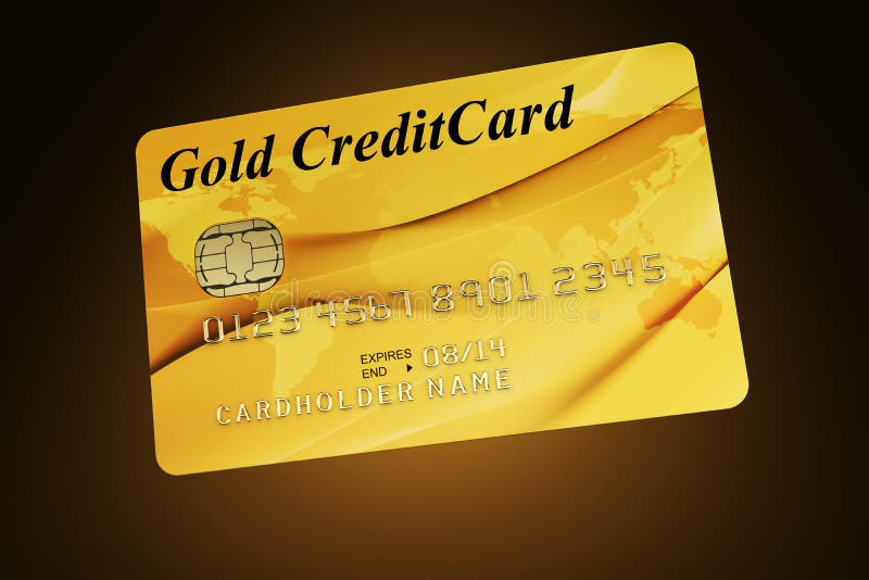 Gold Credit Card stock illustration. Illustration of debit - 17073238