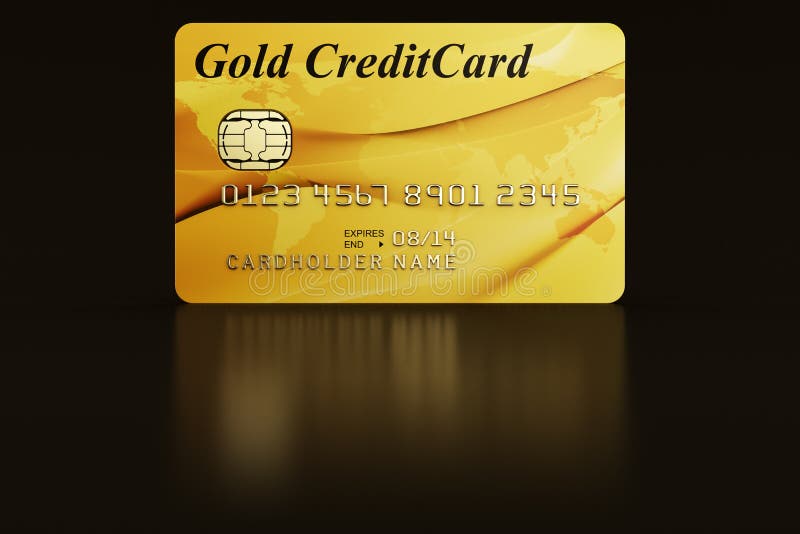 Gold Credit Debit Card Chip Stock Illustration - Illustration of gold ...