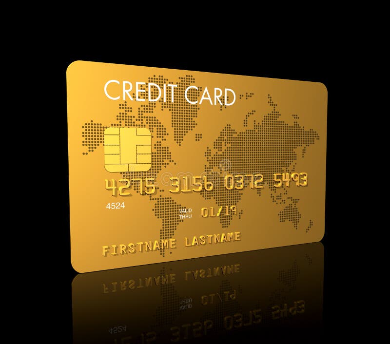 Gold credit card stock illustration. Illustration of money - 19925436