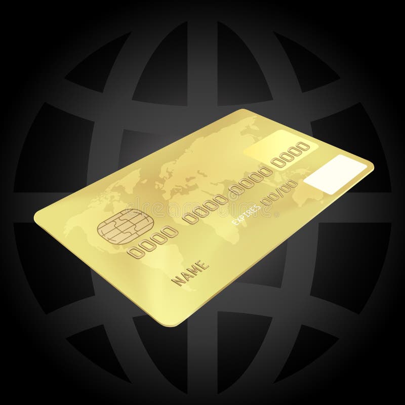 Gold Credit Debit Card Chip Stock Illustration - Illustration of gold ...