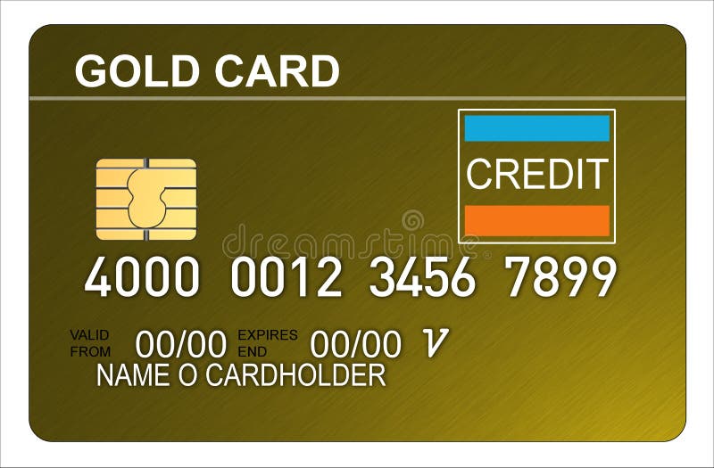 Gold credit card stock illustration. Illustration of debt - 3226739