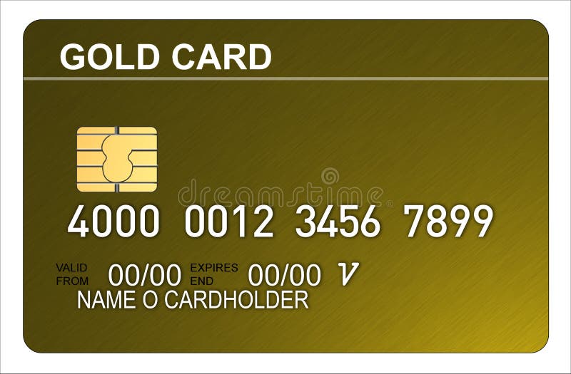 Gold credit card stock illustration. Illustration of currency - 3226760