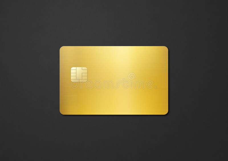 Gold Credit Card on a Black Concrete Background Stock Illustration ...
