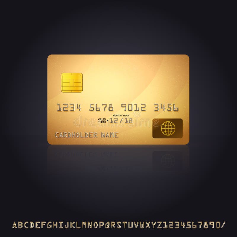 Gold credit card stock vector. Illustration of credit - 13284163