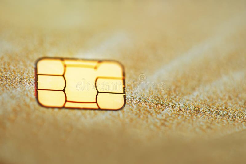 Gold Credit Card with Micro Chip Selective Focus Stock Image - Image of ...