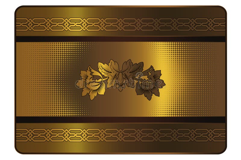 Gold credit card template. stock illustration. Illustration of card ...
