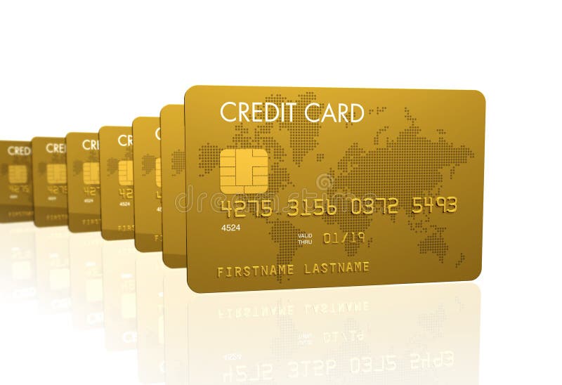 Gold credit cards stock illustration. Illustration of money - 16451216