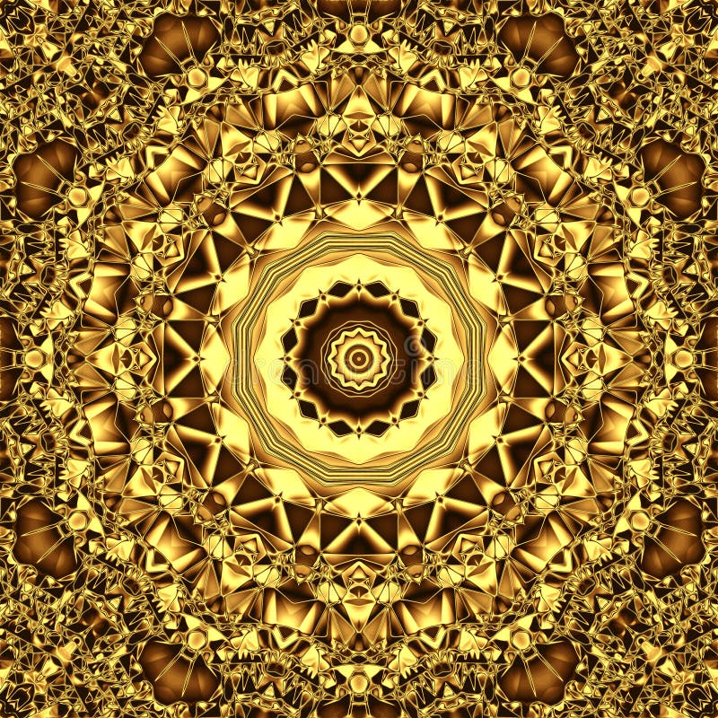 Gold Cristal Geometry Background and Symmetry Design, Decorative Stock ...