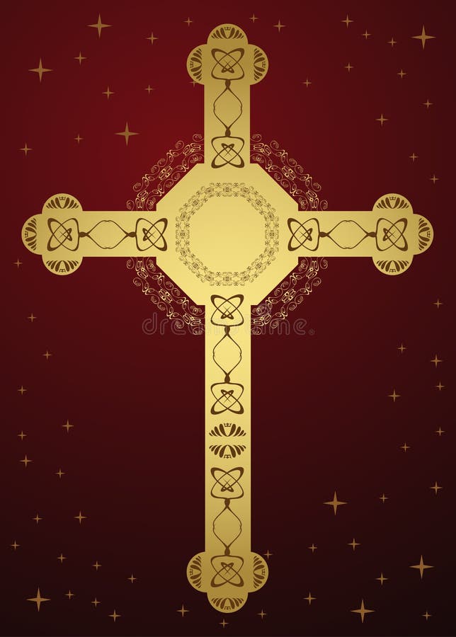 Gold Cross stock illustration. Illustration of edges - 18693542