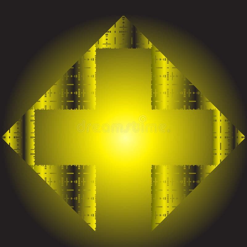 Gold Cross Element on Gradient Background Stock Vector - Illustration ...