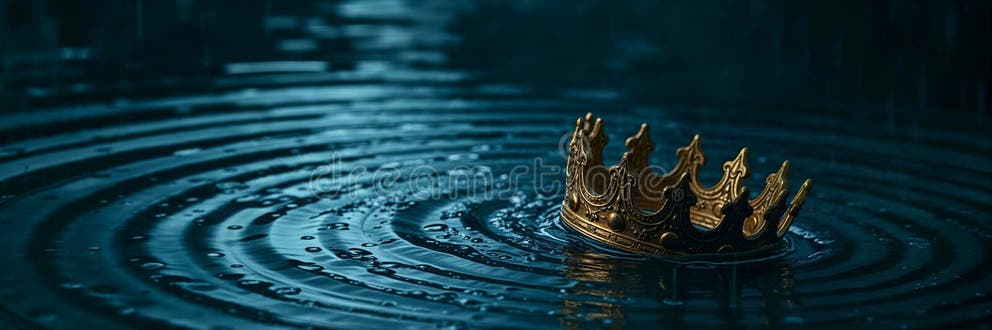 A Gold Crown Floats on the Water Stock Photo - Image of ancient, golden ...