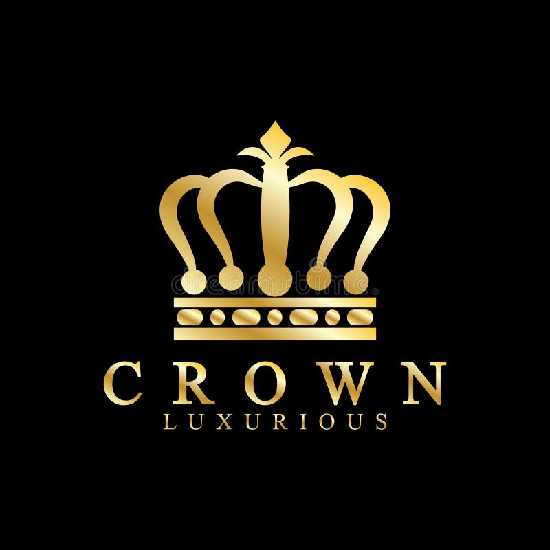 Gold Crown Icons Queen King Golden Crowns Luxury Logo Design Vector On