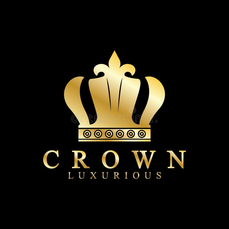 Gold Crown Icons Queen King Golden Crowns Luxury Logo Design Vector On