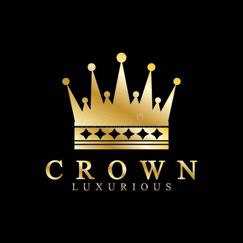 Gold Crown Icons Queen King Golden Crowns Luxury Logo Design Vector On