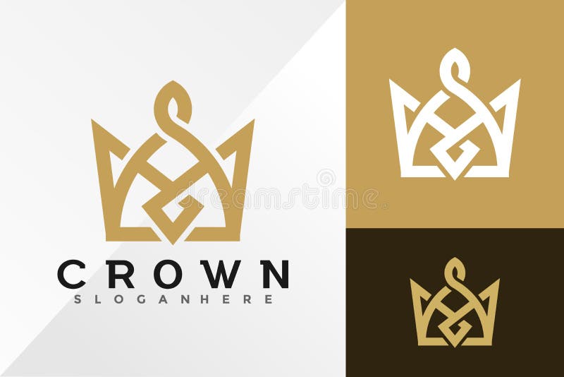 Gold Crown Logo Design Vector Illustration Template Stock Vector ...