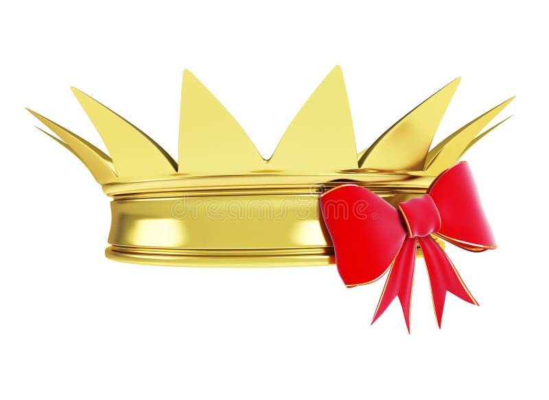 Gold crown with a ribbon stock illustration. Illustration of monarch ...
