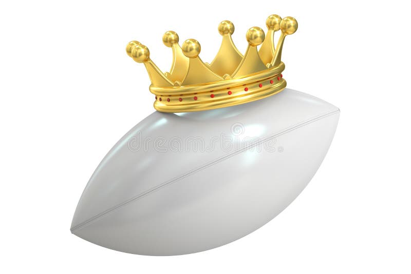 Gold Crown Rugby Ball, 3D Rendering Stock Illustration - Illustration ...