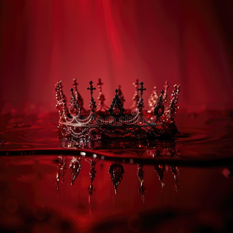 A Gold Crown Sits Atop a Bright Red Surface, Ideal for Use in Design ...