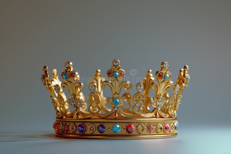 A Gold Crown Sitting on Top of a Table. Perfect for Royalty or Luxury ...