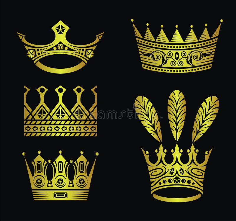 Gold crowns stock vector. Illustration of design, gold - 11605971