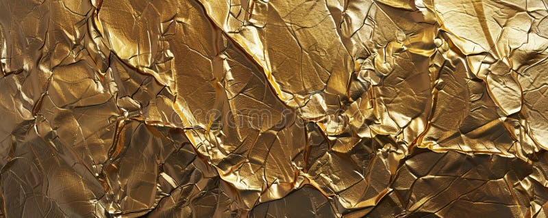Gold Crumpled Textured Surface, Abstract Metallic Pattern. Luxury ...