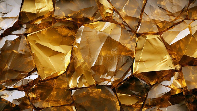 Gold Crystal Blocks Wallpaper with Copy Space. Background Concept Stock ...