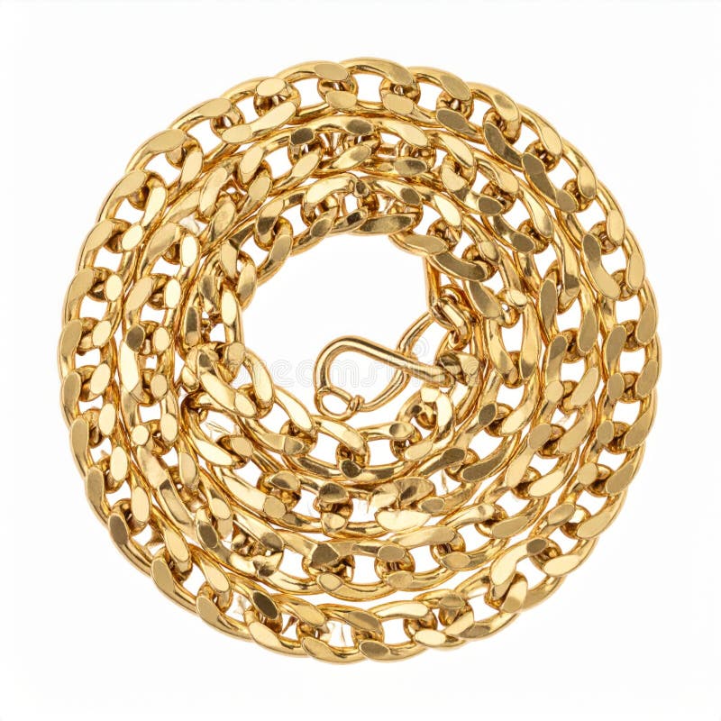 Gold Cuban Link Chain on White Background Stock Illustration ...