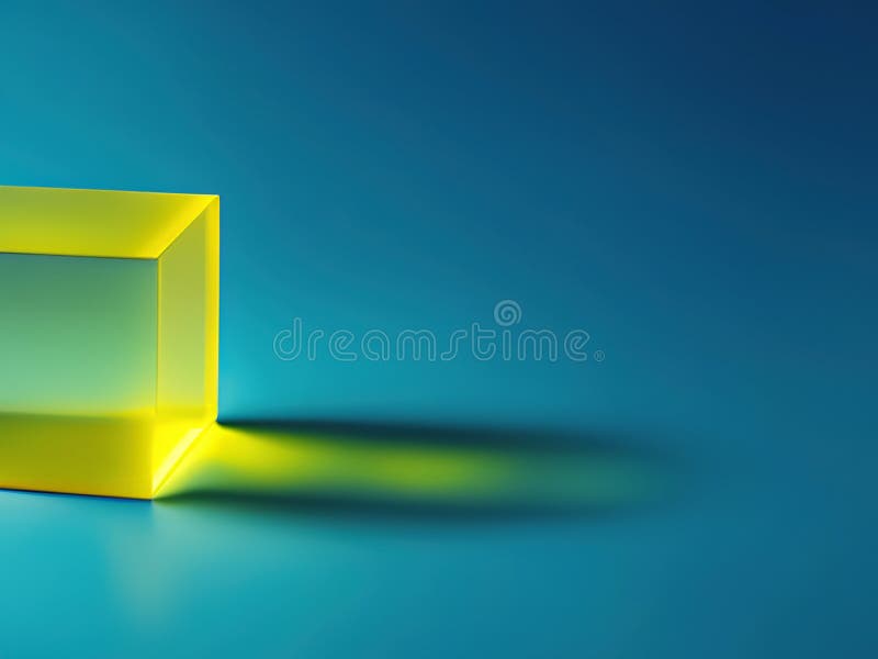Gold Cube Isolated on Blue Background Stock Illustration - Illustration ...